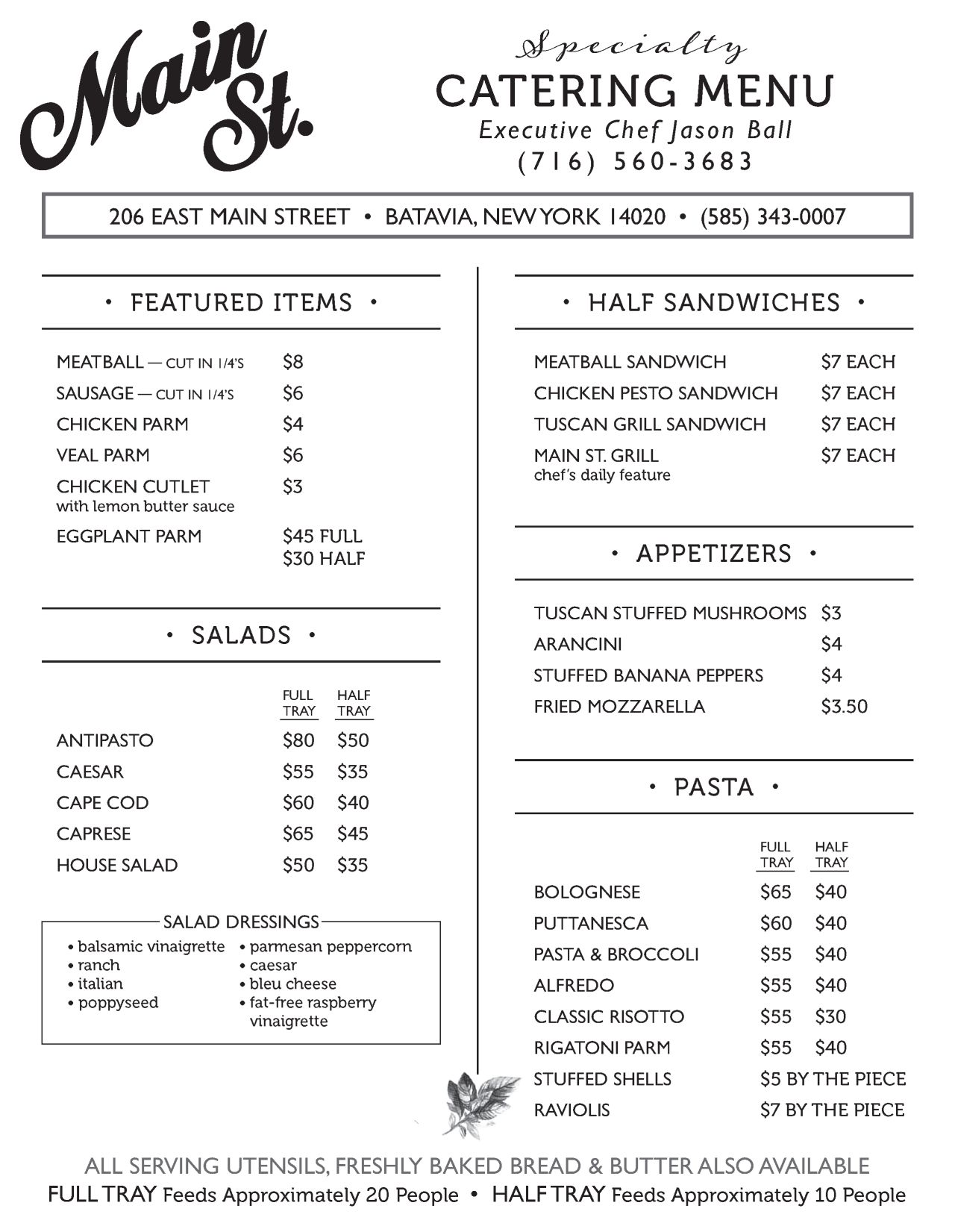 Catering | Main St. Pizza Company